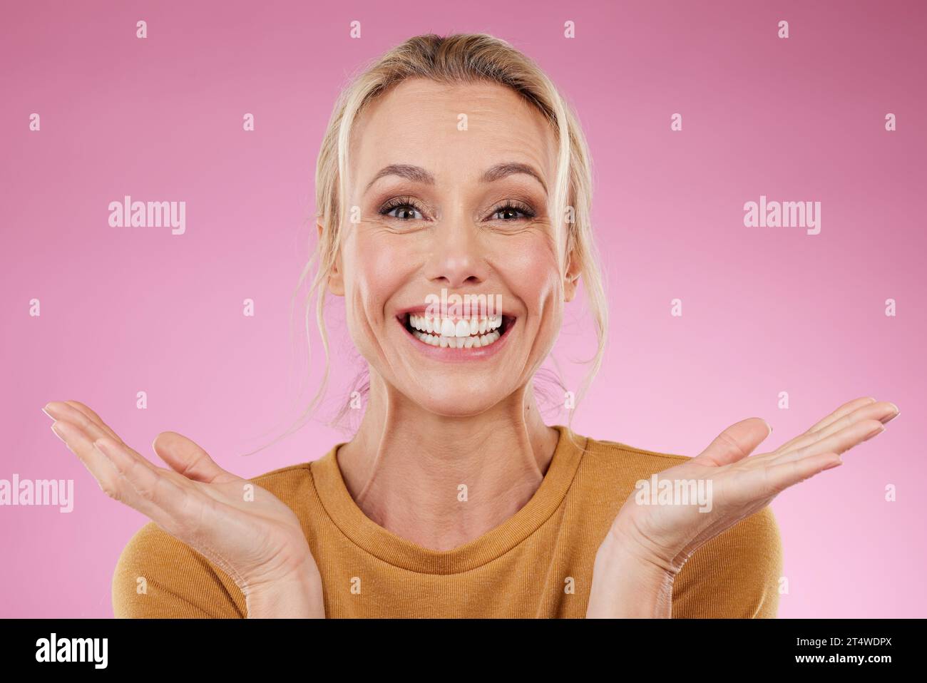 Portrait, old woman and surprise with achievement, excited and ...