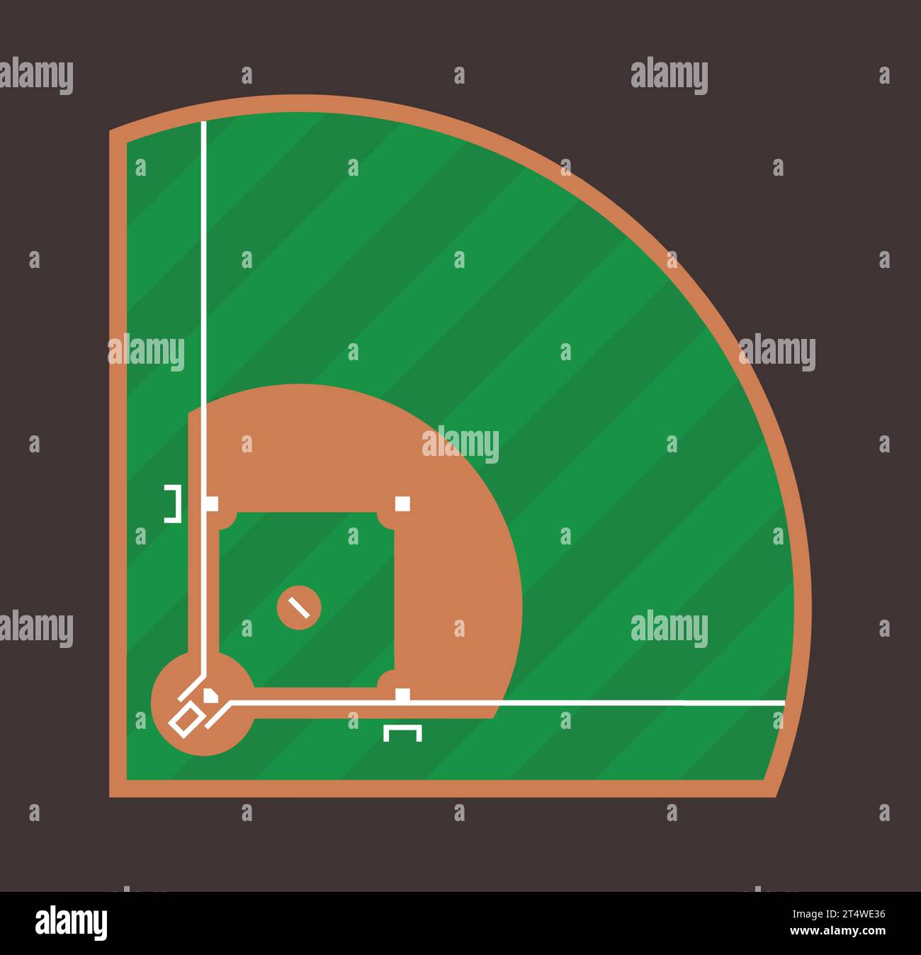 Baseball field icon flat of design Royalty Free Vector Image Stock ...