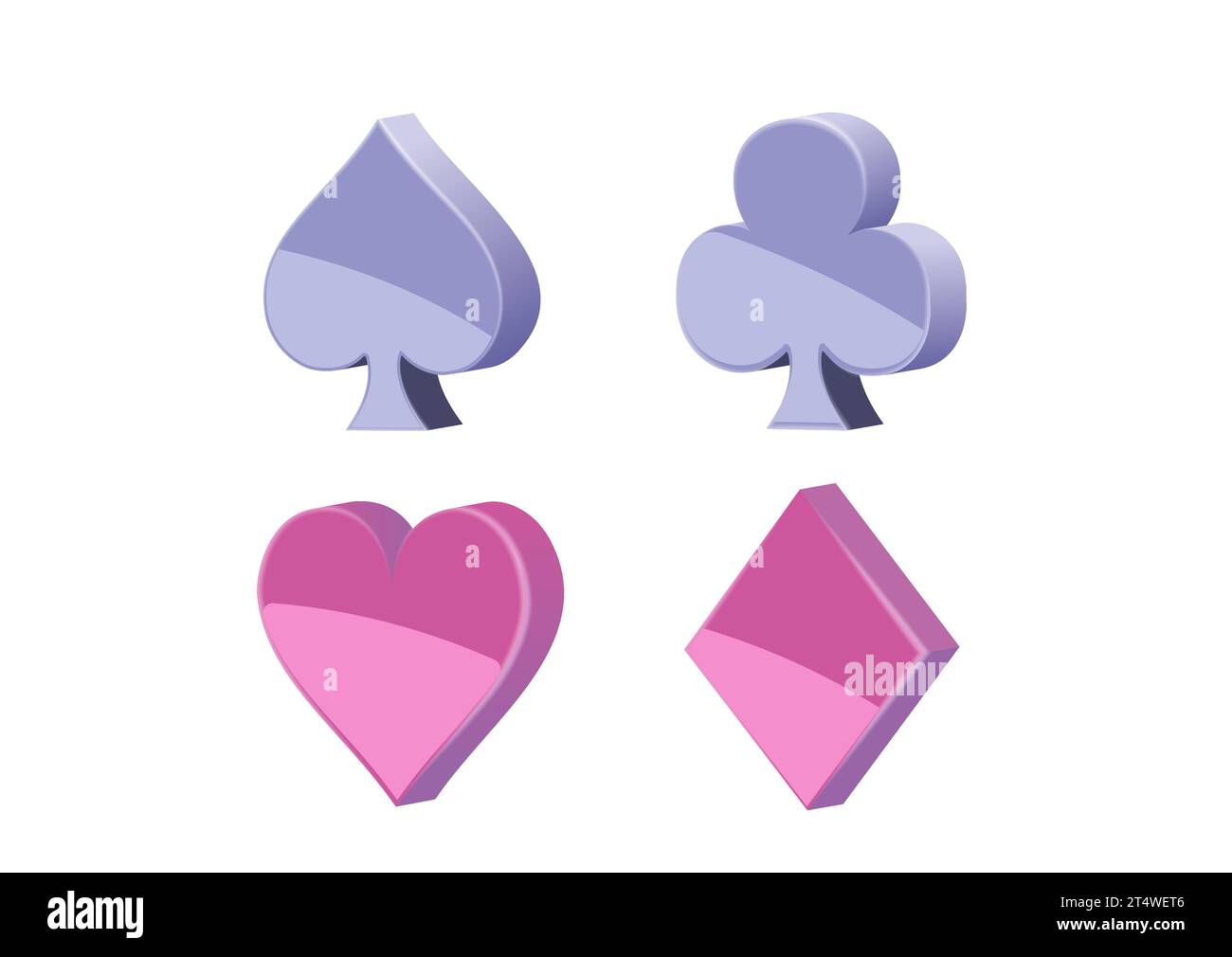 Playing cards 3D on white background. Casino icons. 3d vector ...