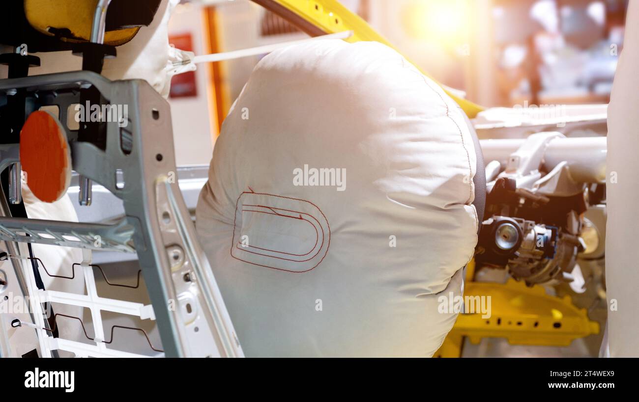 Modern car showing airbag inside Stock Photo - Alamy