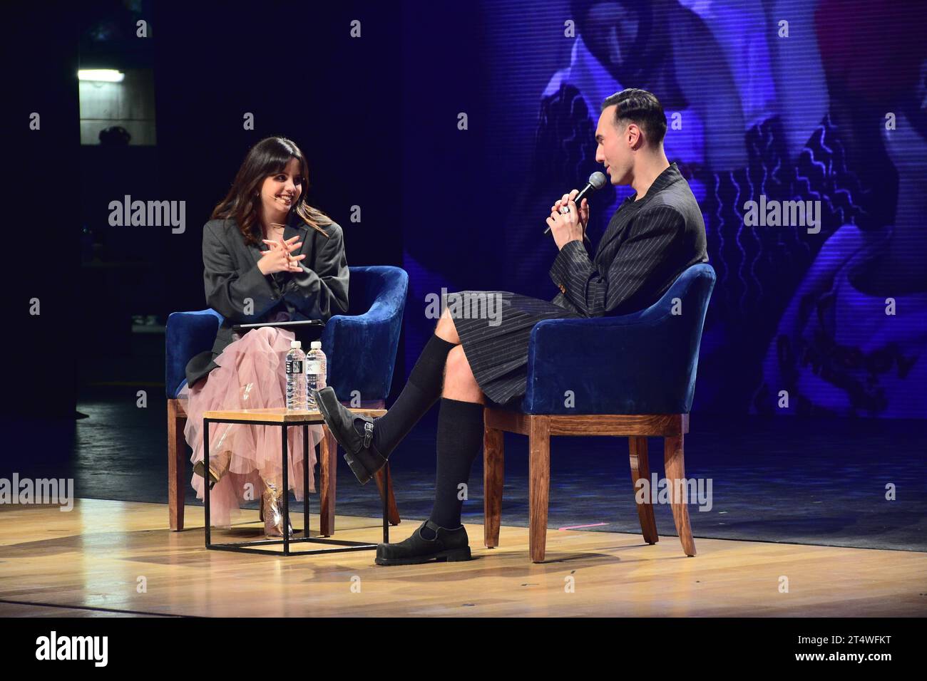 Leon, Mexico. Nov. 1, 2023: Noise Editor Kass Torres interviews British ...