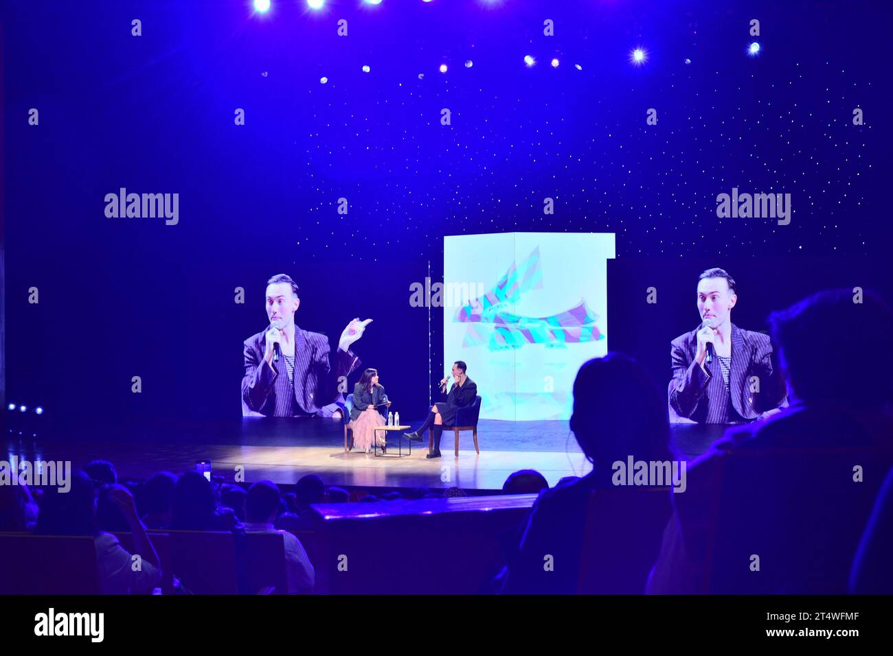 Leon, Mexico. Nov. 1, 2023: Noise Editor Kass Torres interviews British ...
