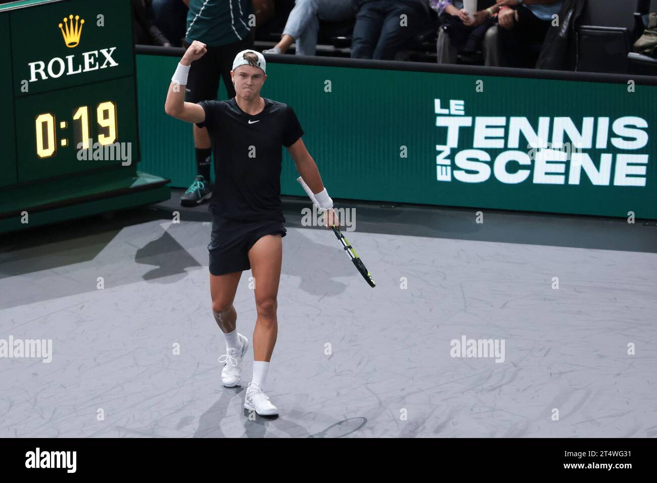 Paris, France. 01st Nov, 2023. Holger Rune of Denmark during day 3 of ...