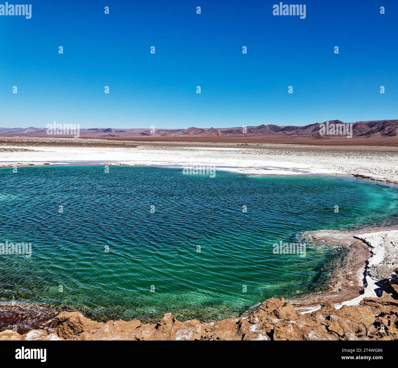 Landscape of the Hidden Baltinache Lagoons - Atacama Desert - Chile ...