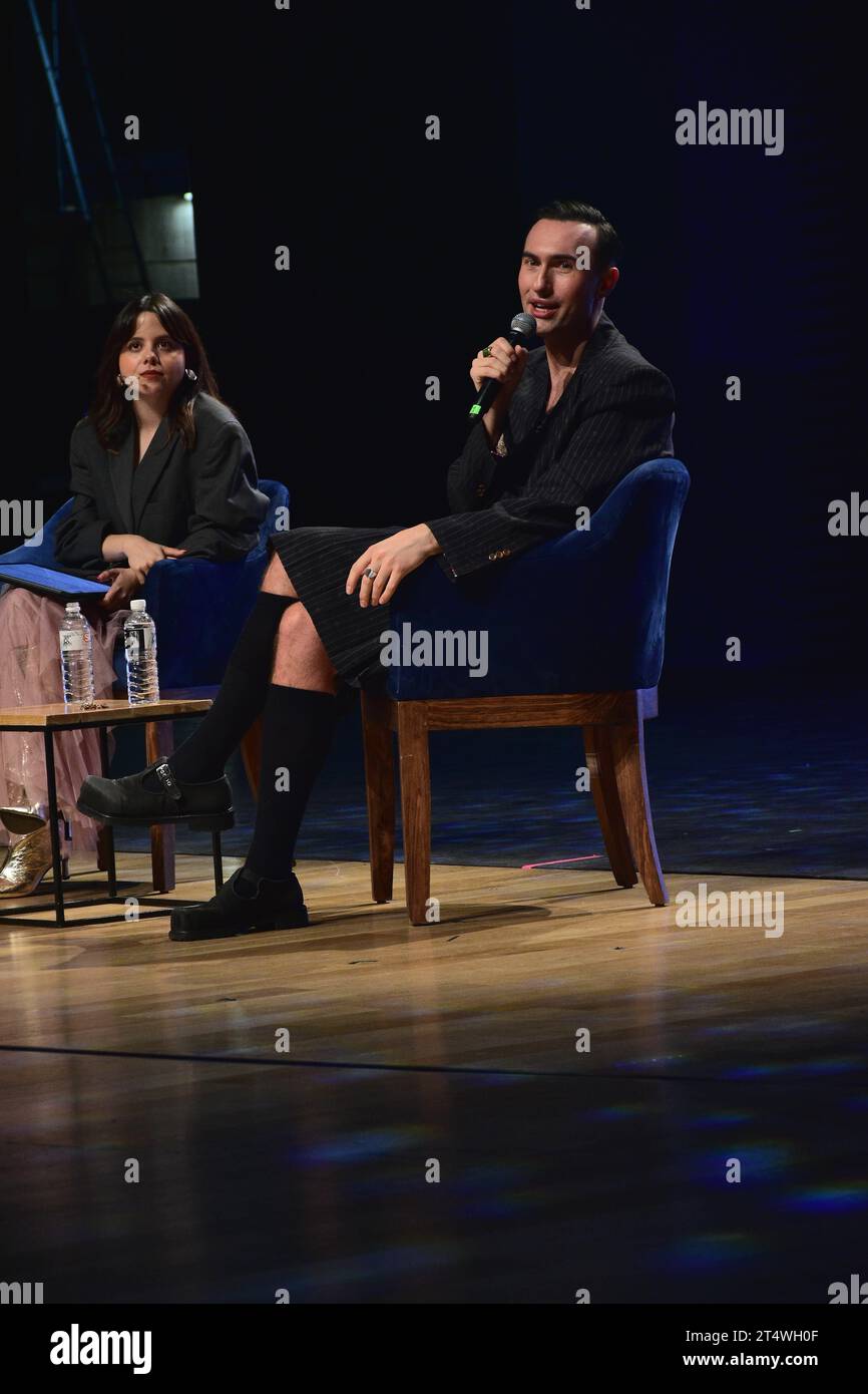 Leon, Mexico. Nov. 1, 2023: Noise Editor Kass Torres interviews British ...