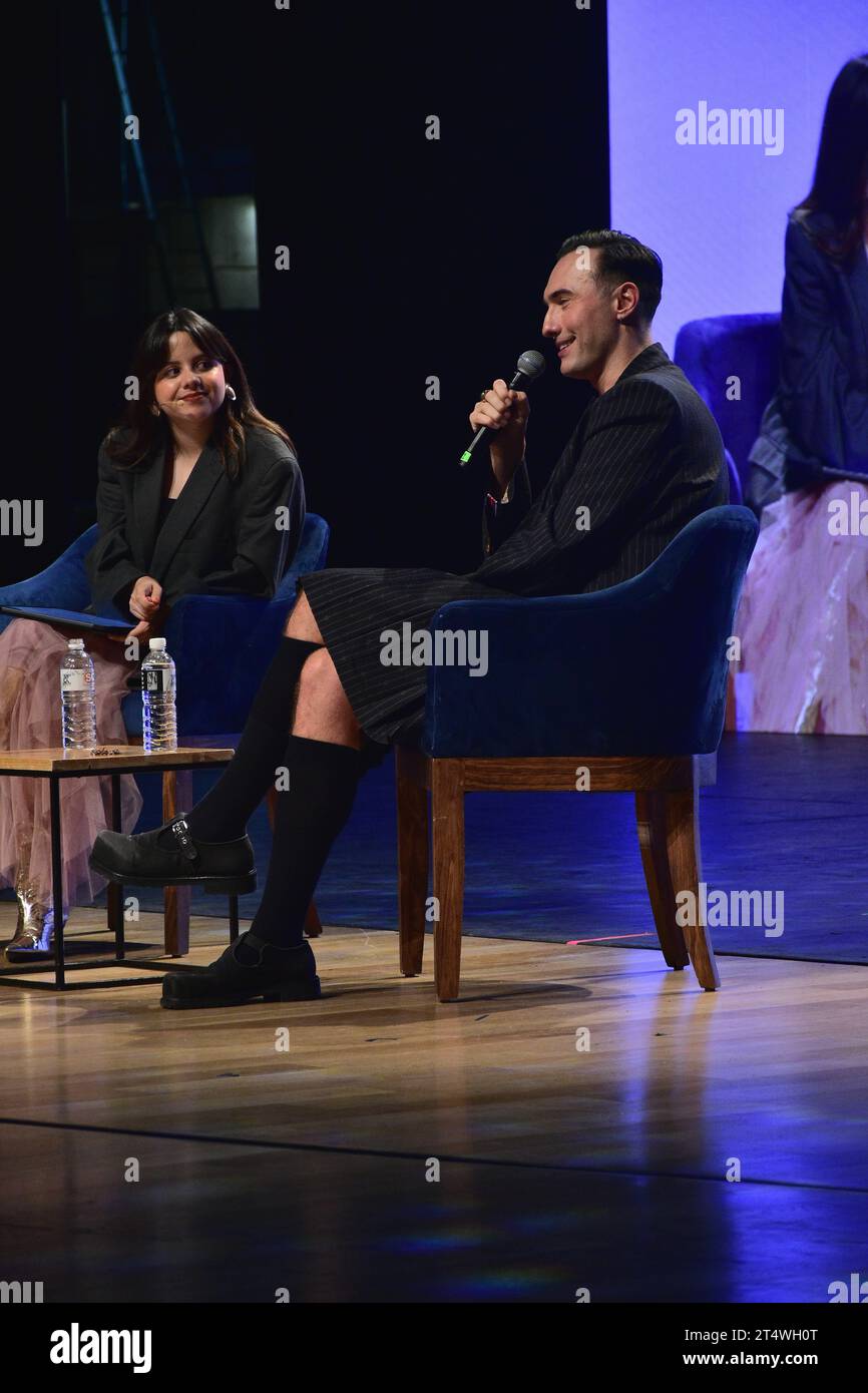 Leon, Mexico. Nov. 1, 2023: Noise Editor Kass Torres interviews British ...