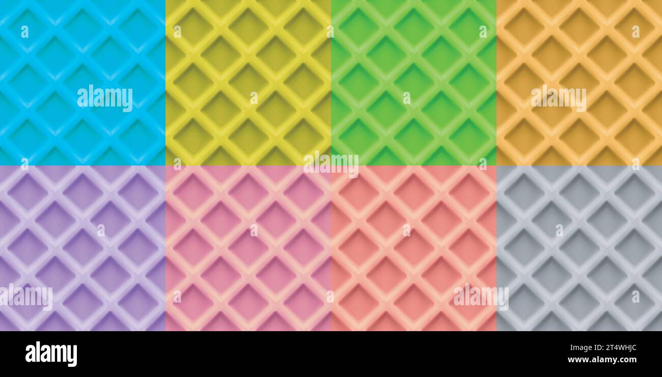 various colors realistic waffle designs in set Stock Vector Image & Art ...