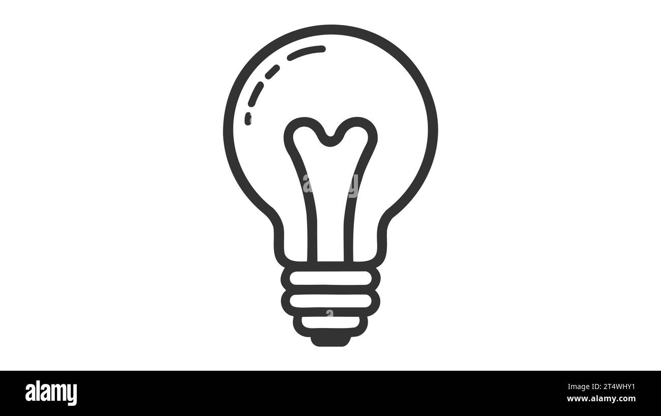 Light bulb, idea, lamp outline icon vector on white background Stock ...