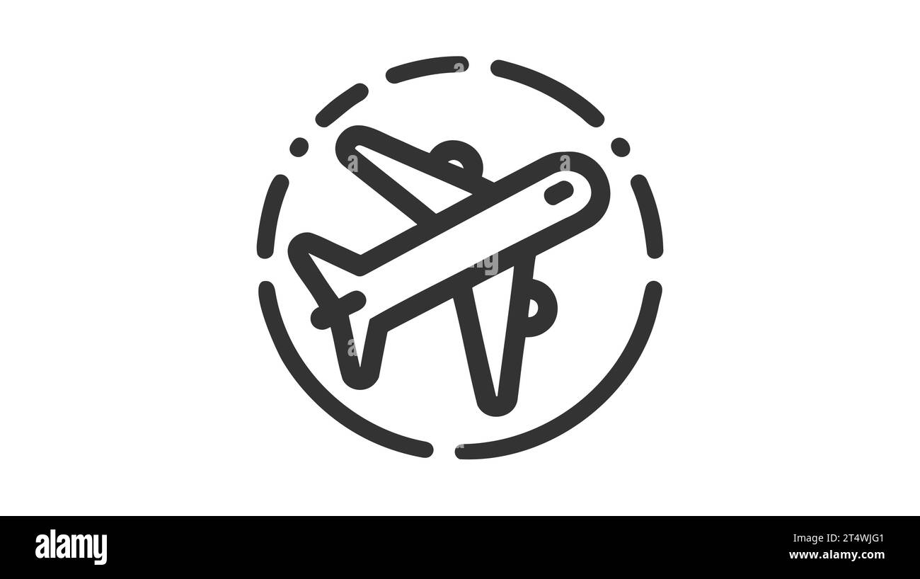 line airplane Icon. Simple vector icon of a plane isolated on white ...