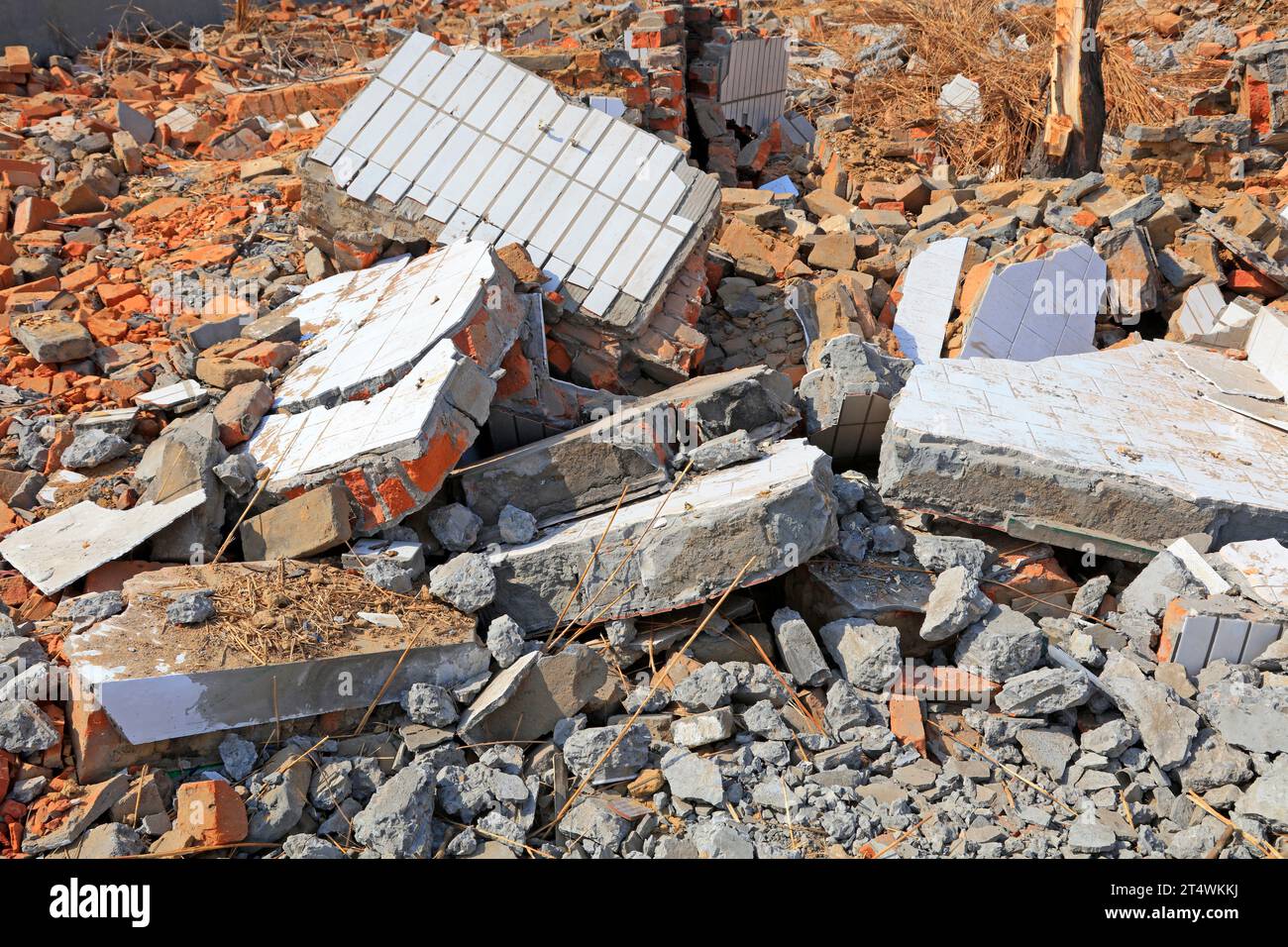 Crushed concrete blocks Stock Photo - Alamy