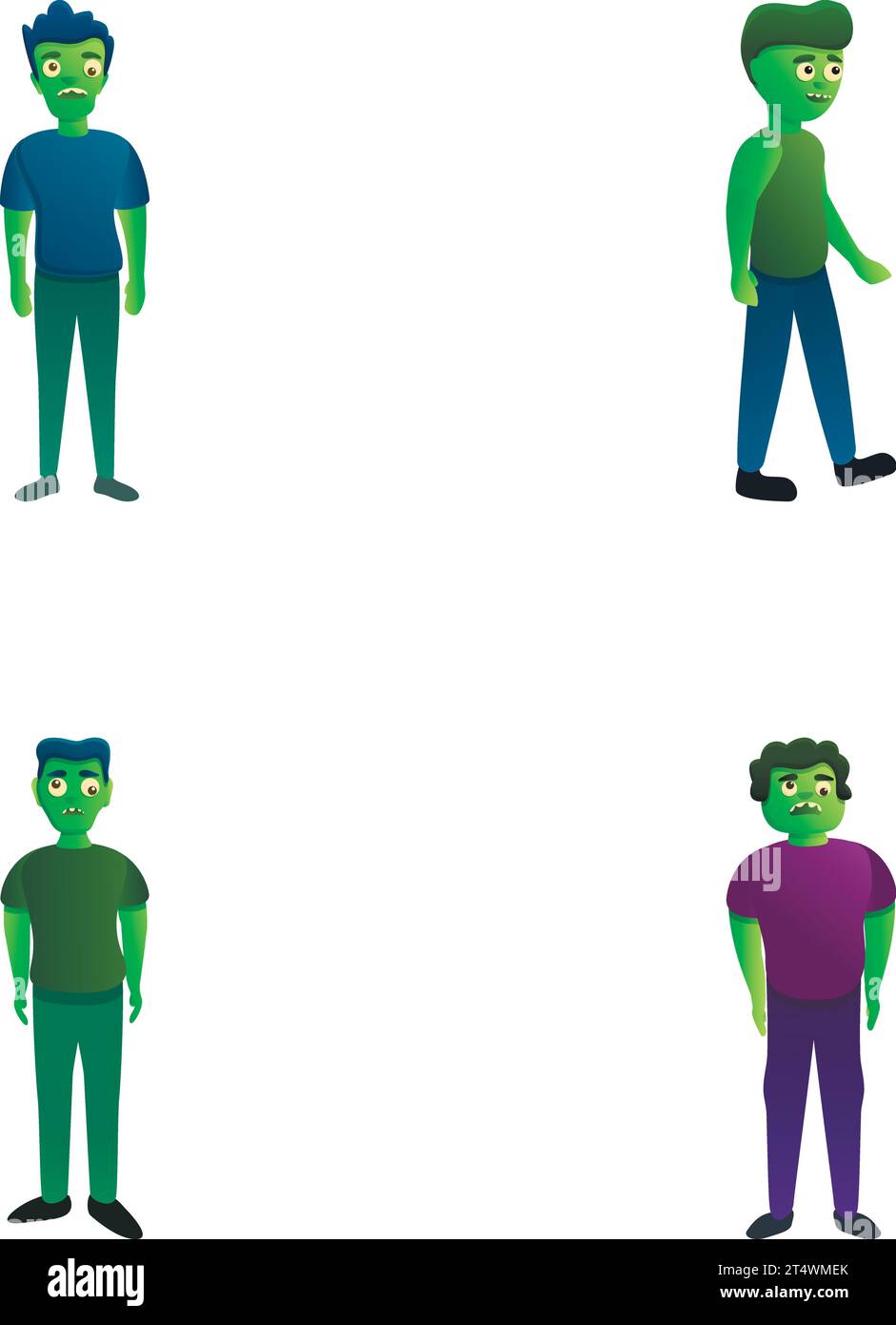 Zombie icons set cartoon vector. Funny zombie character. Monster ...
