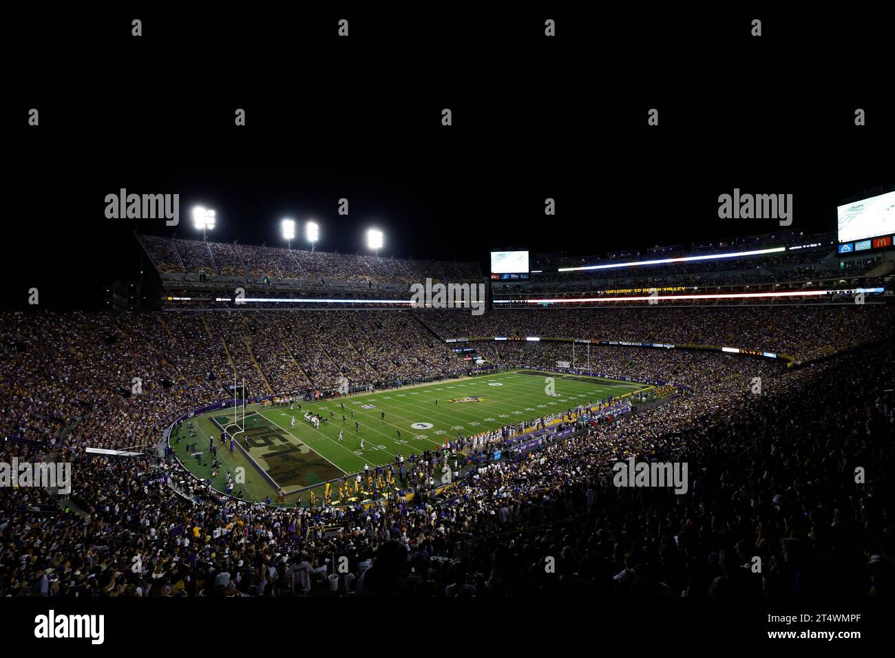 LSU's Tiger Stadium with the camo painted end zone in a general "GV ...