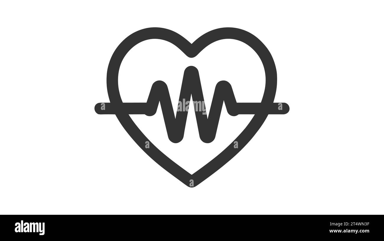 Heart Rate vector icon. Heart Pulse, electrocardiogram icon. Vector ...