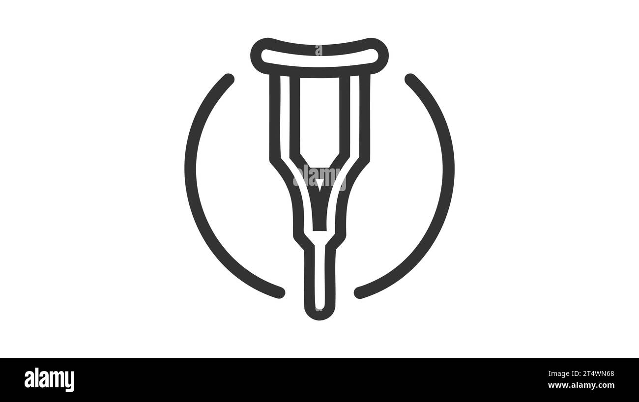 Crutch icon, logo isolated on white background. Vector illustration ...