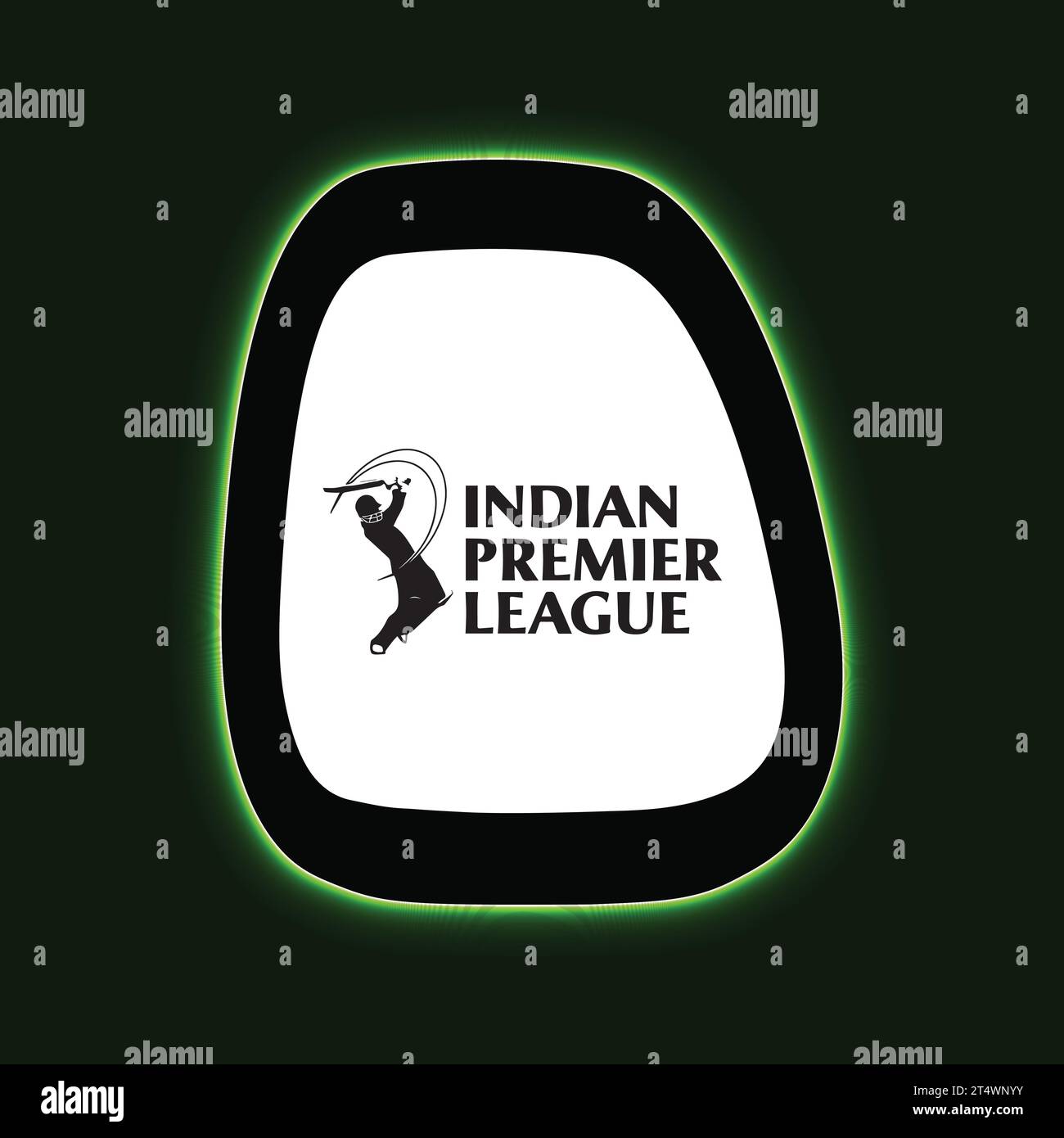 IPL - Indian Premier League Logo Neon Light Board View Green Background ...