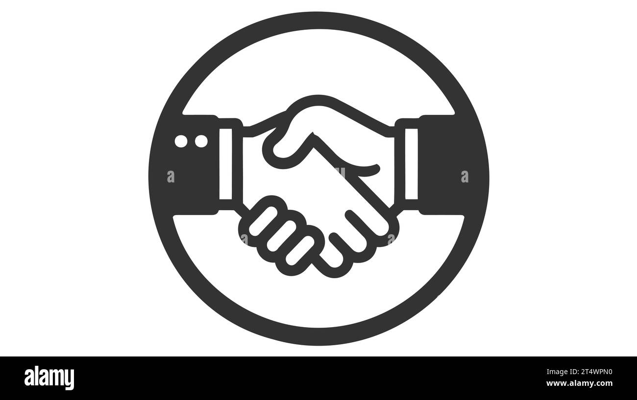Handshake icon vector design illustration on white background Stock ...