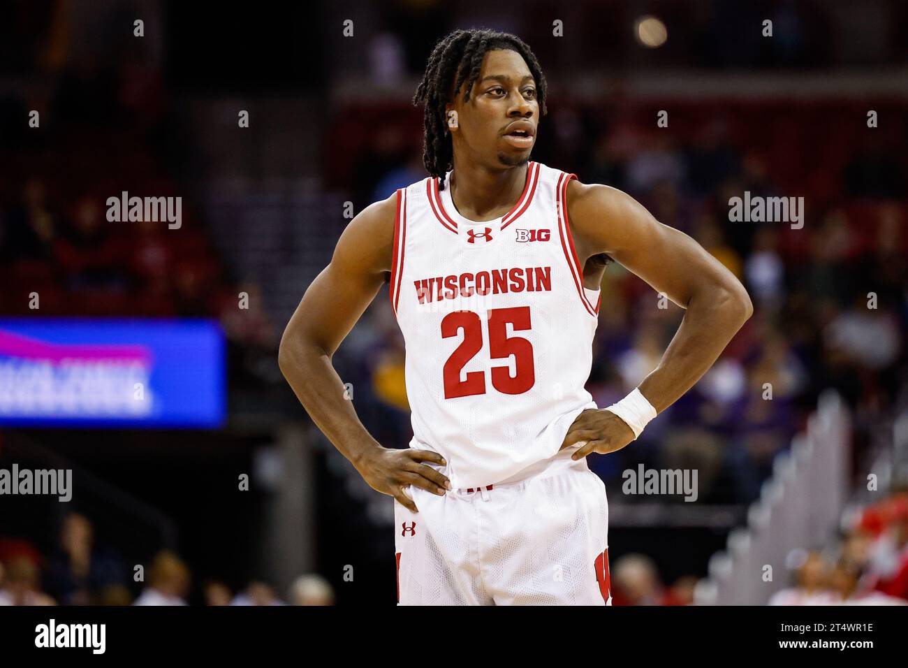 Madison, WI, USA. 1st Nov, 2023. Wisconsin Badgers guard John Blackwell ...