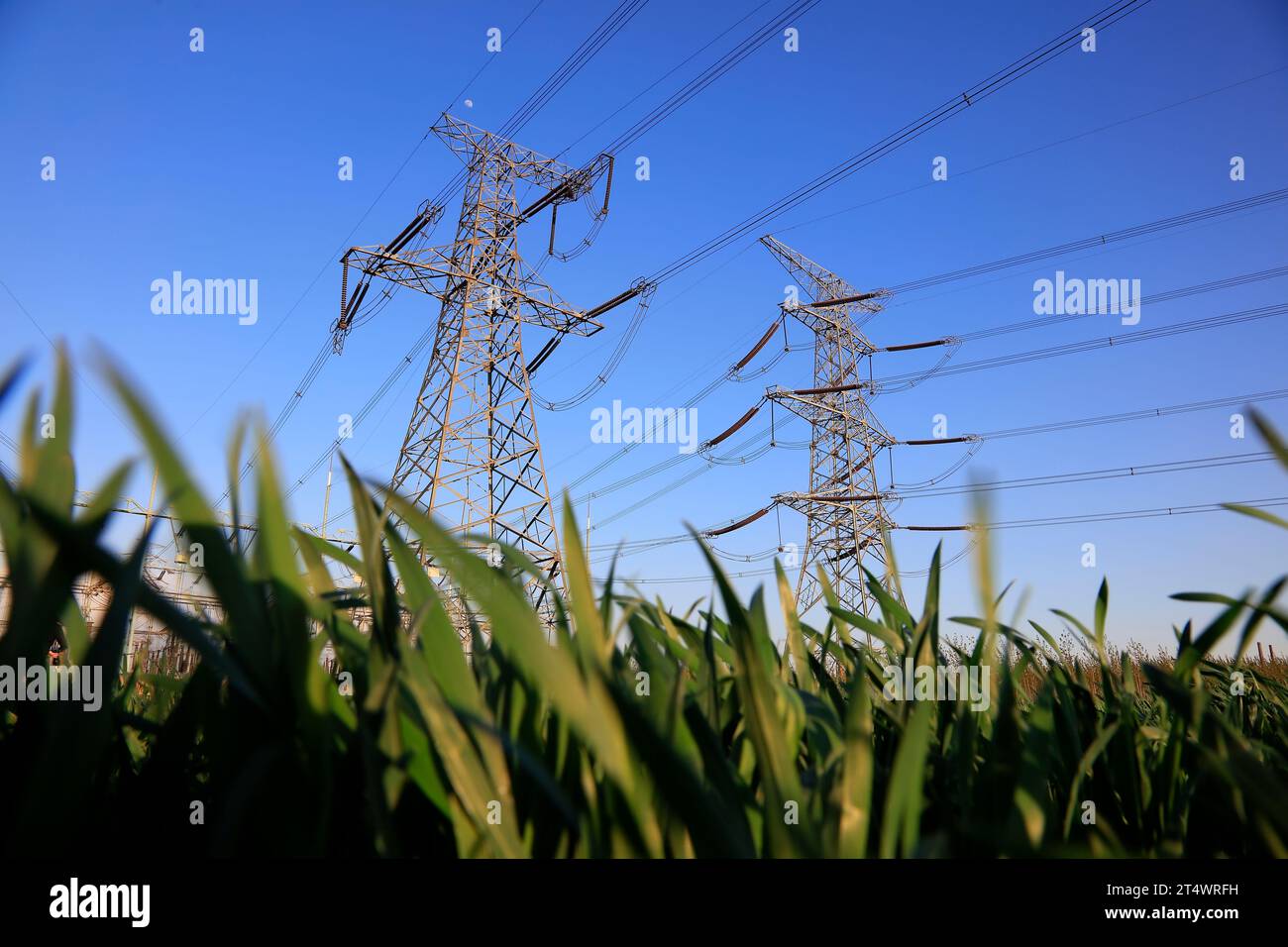 Outdoor iron tower high pressure tower high voltage tower hi-res stock ...