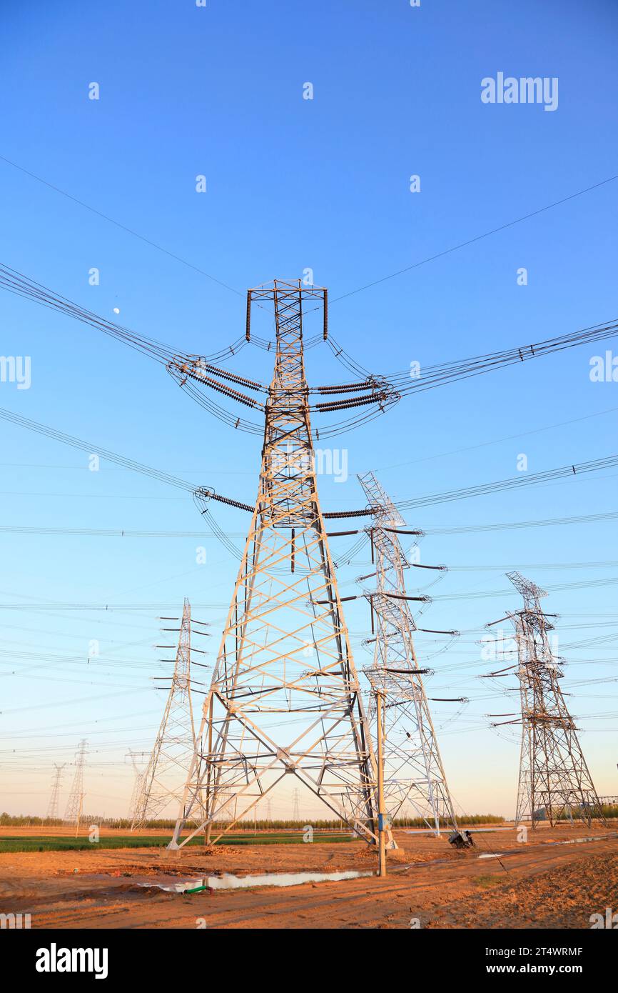 Outdoor iron tower high pressure tower high voltage tower hi-res stock ...