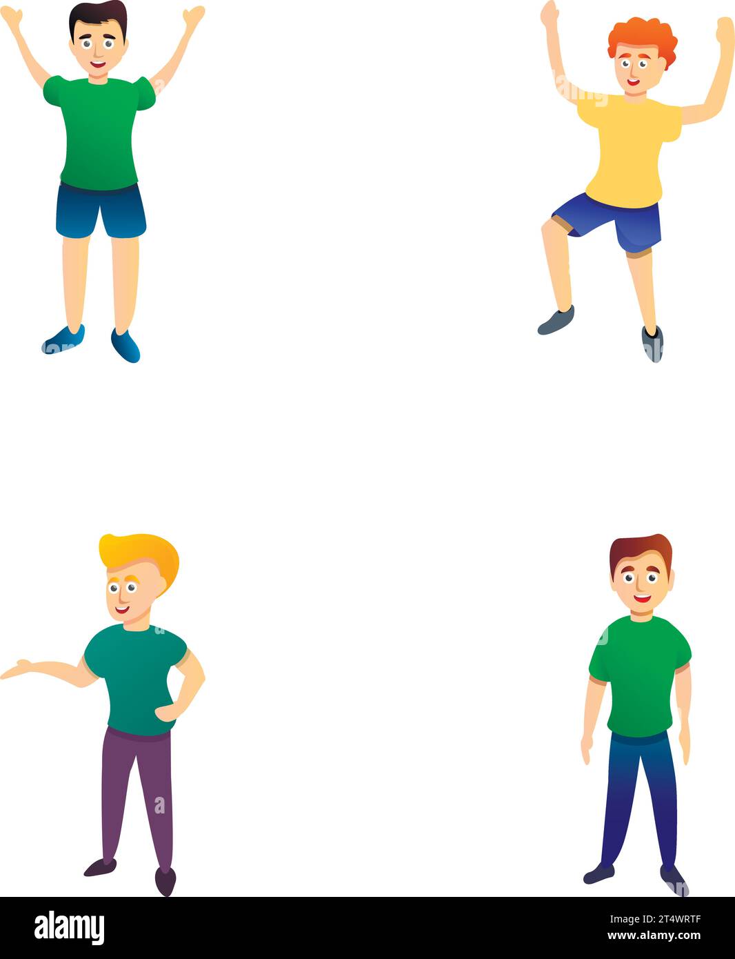 Morning exercise icons set cartoon vector. Man doing exercise. Sport ...