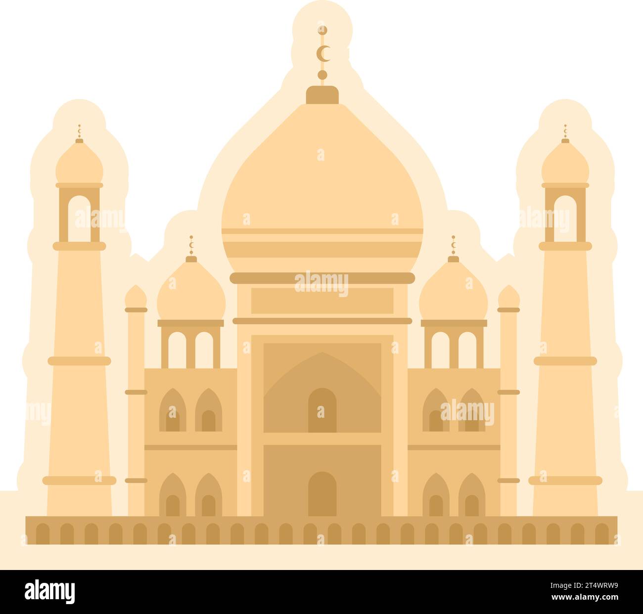 Simple beige flat drawing of the TAJ MAHAL, AGRA Stock Vector Image ...