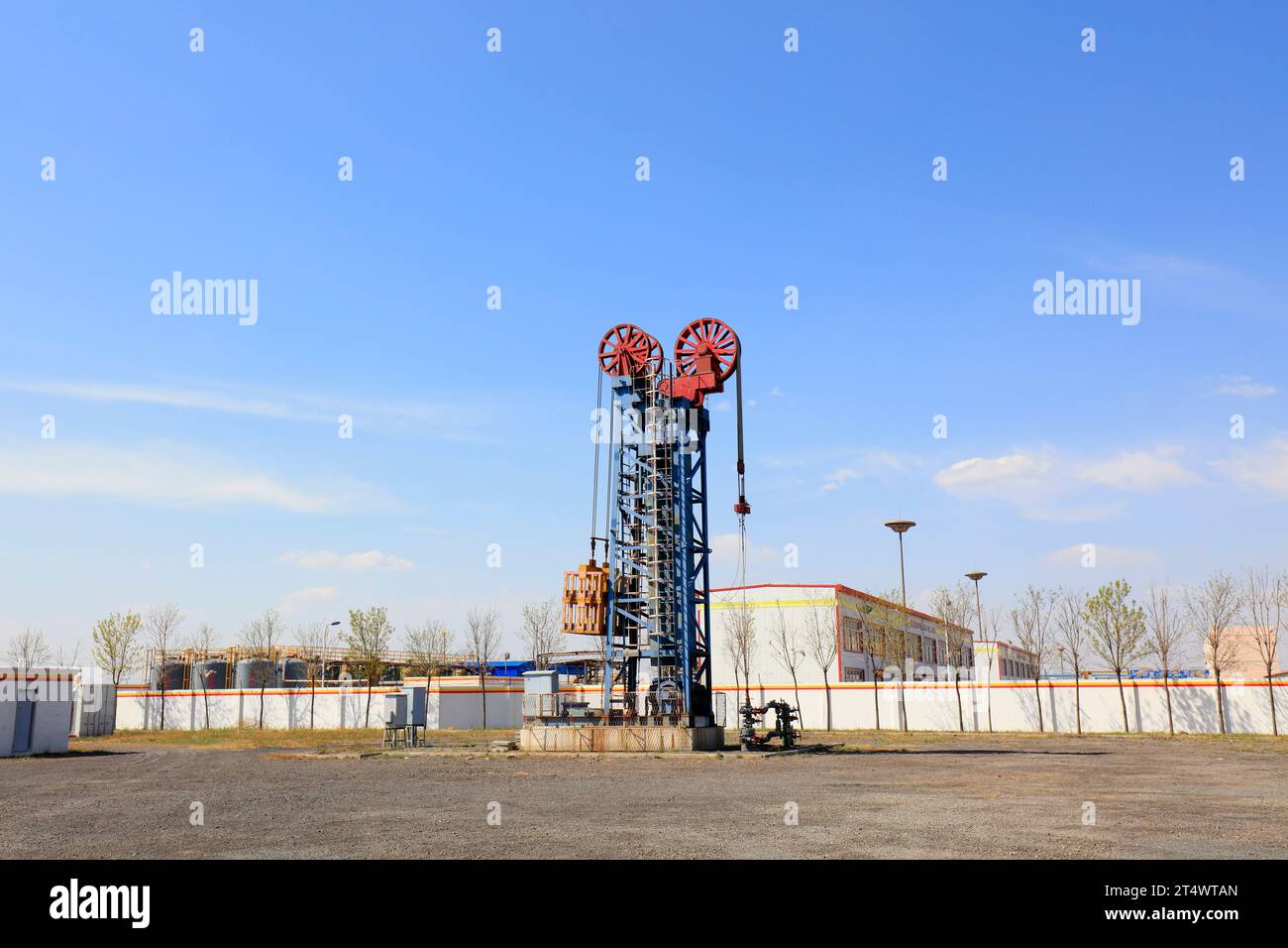 Tower type pumping unit in oil field, china Stock Photo - Alamy