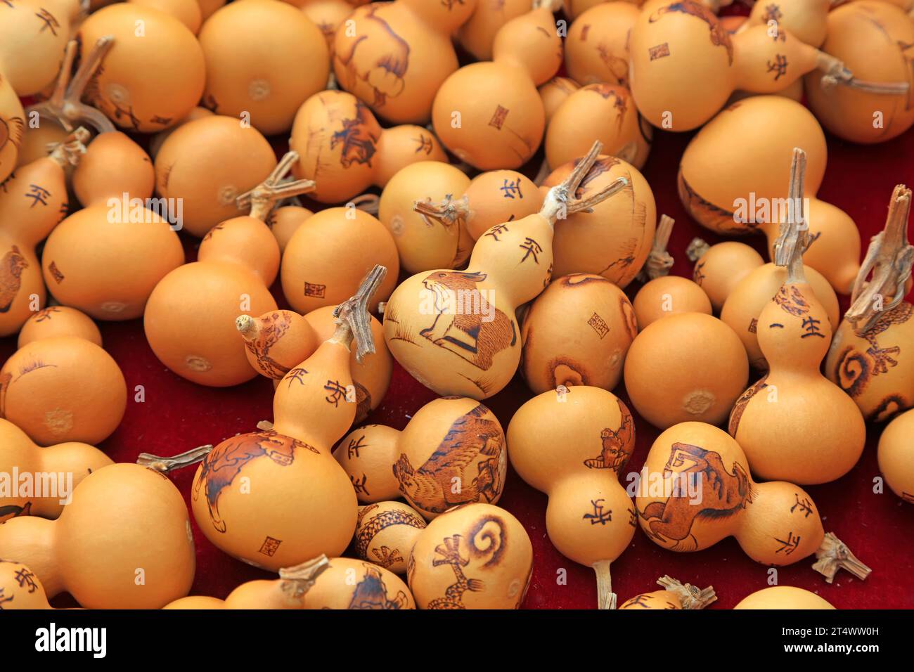 Carved gourd Pile together Stock Photo - Alamy