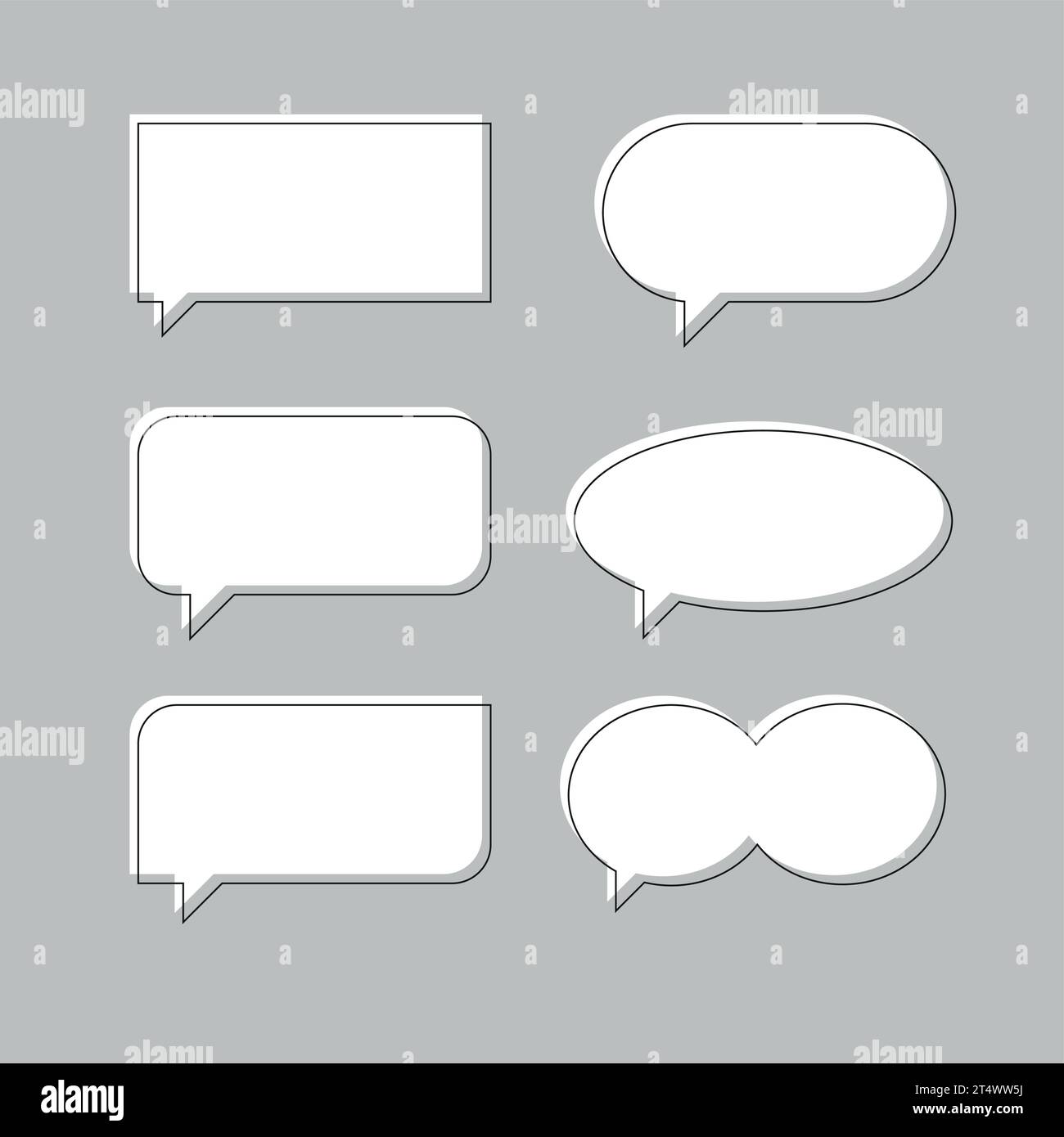 Simple line speech bubble set Stock Vector Image & Art - Alamy