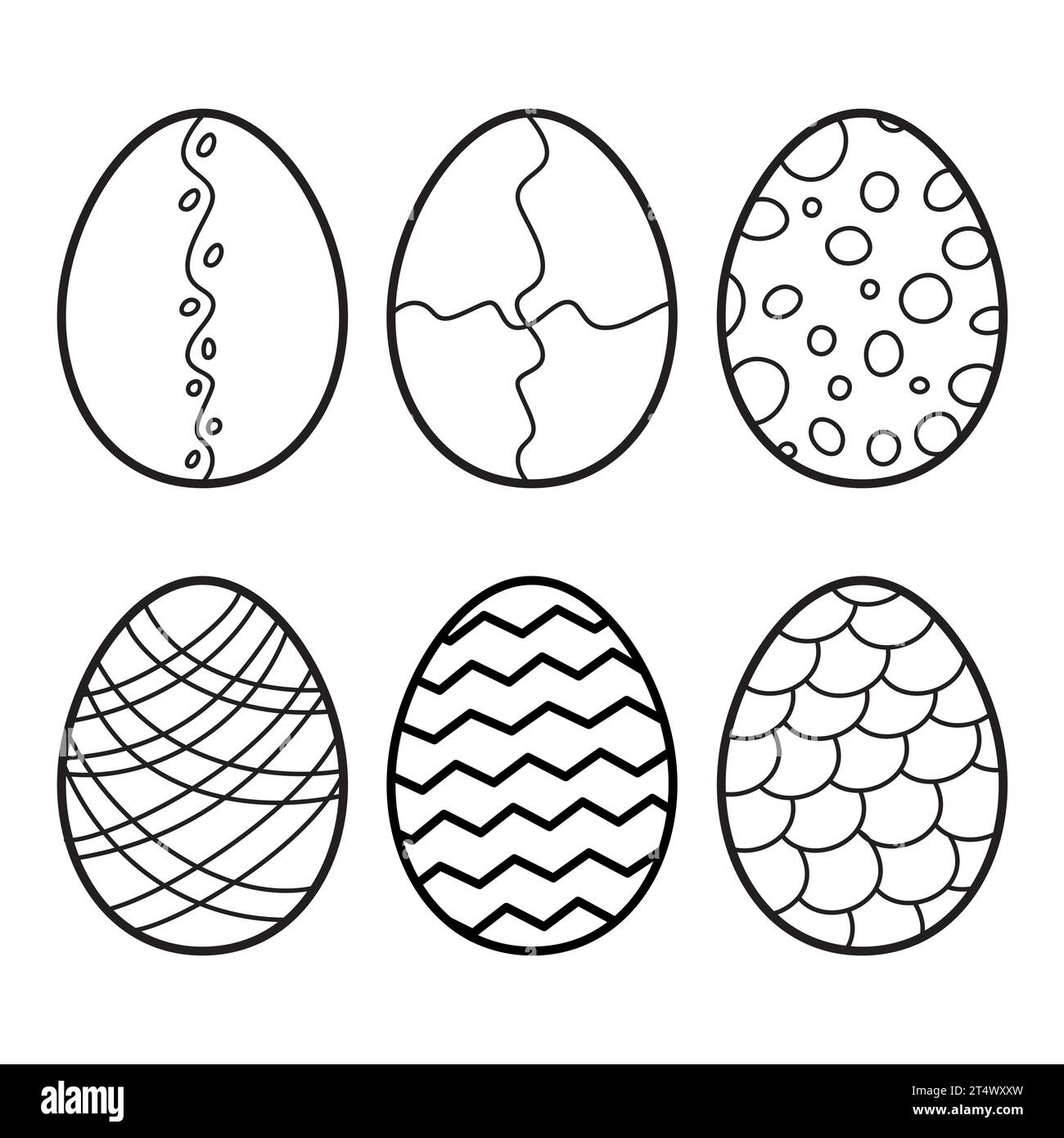 Easter eggs hand drawn decorative egg set Vector Image Stock Vector ...