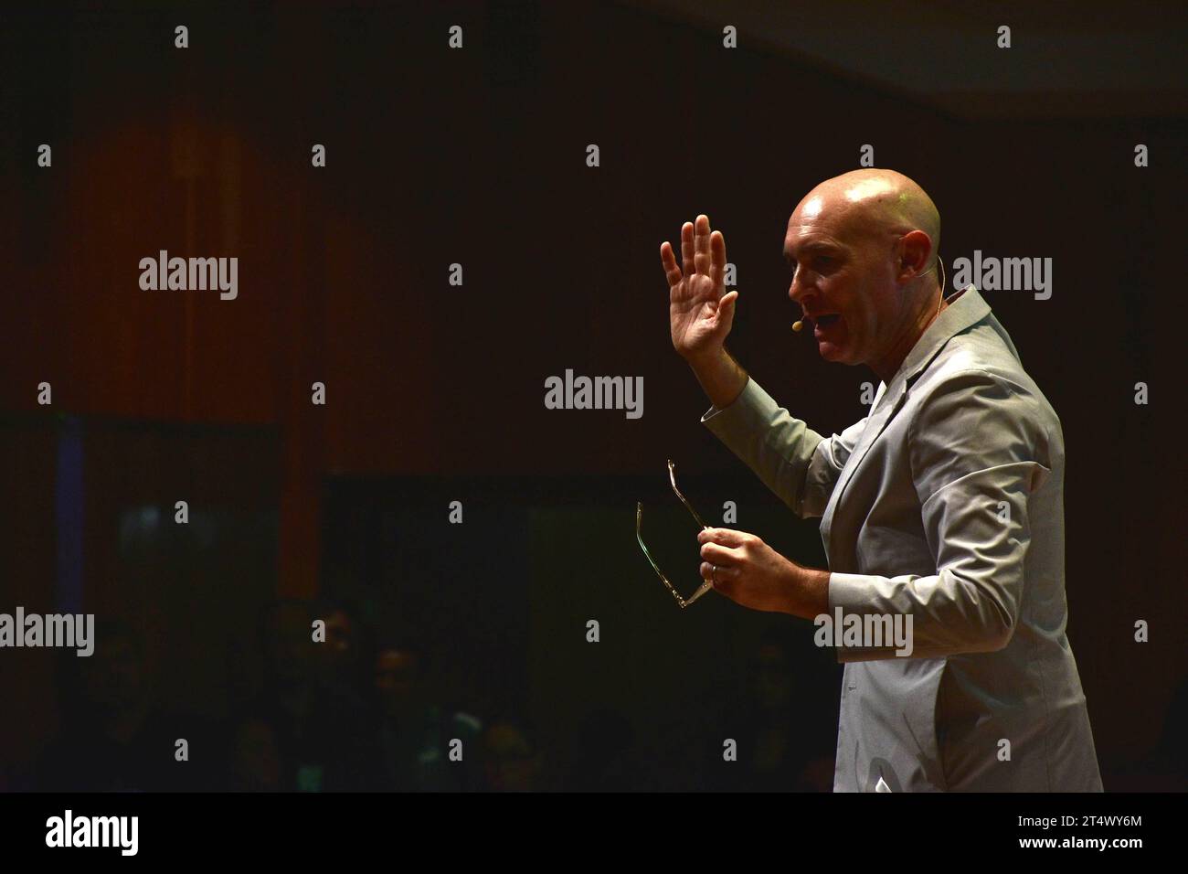 Leon, Mexico. Nov. 1, 2023: Emanuele Carlo Cesareo Zamponi presents his ...