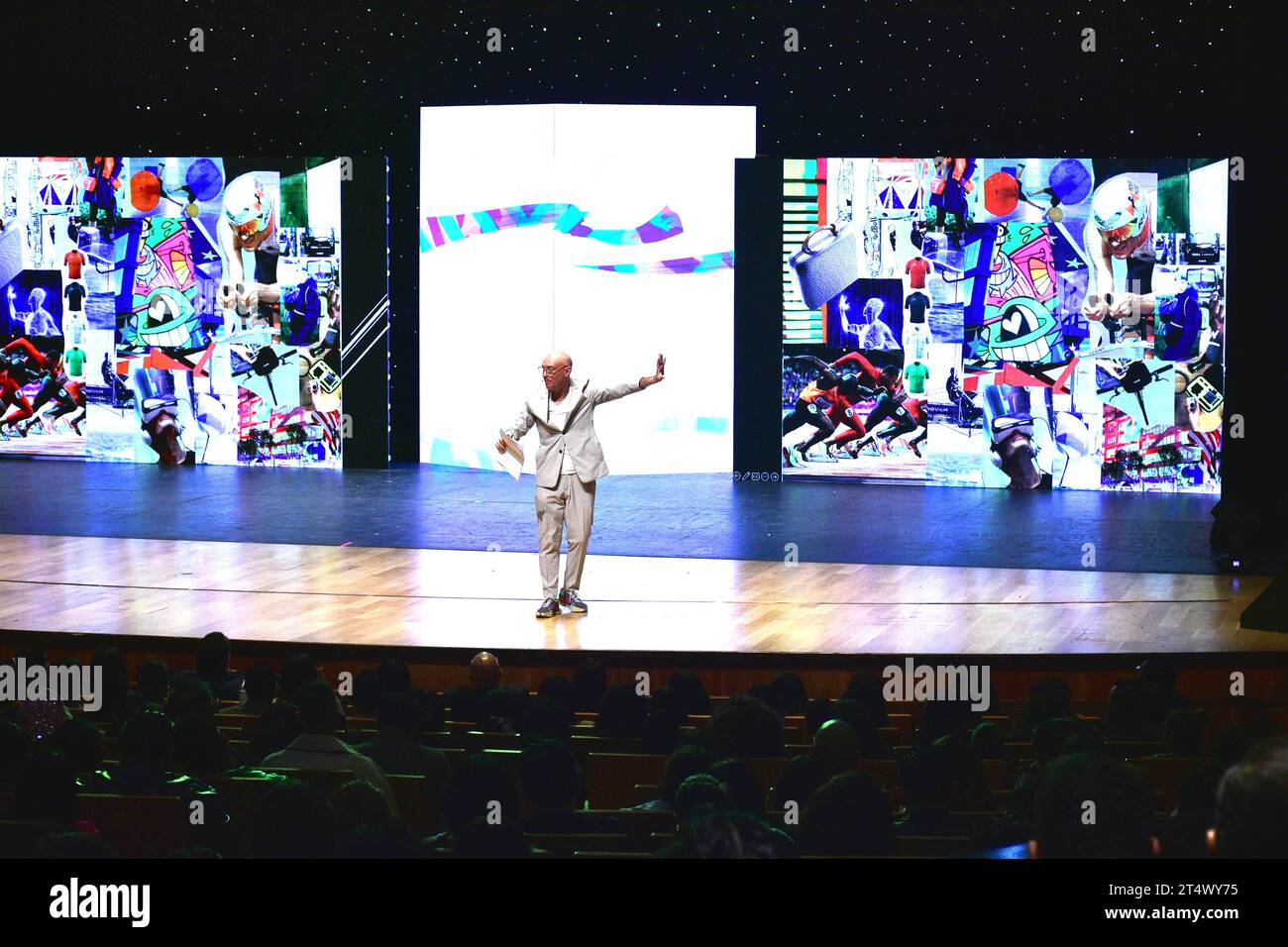 Leon, Mexico. Nov. 1, 2023: Emanuele Carlo Cesareo Zamponi presents his ...