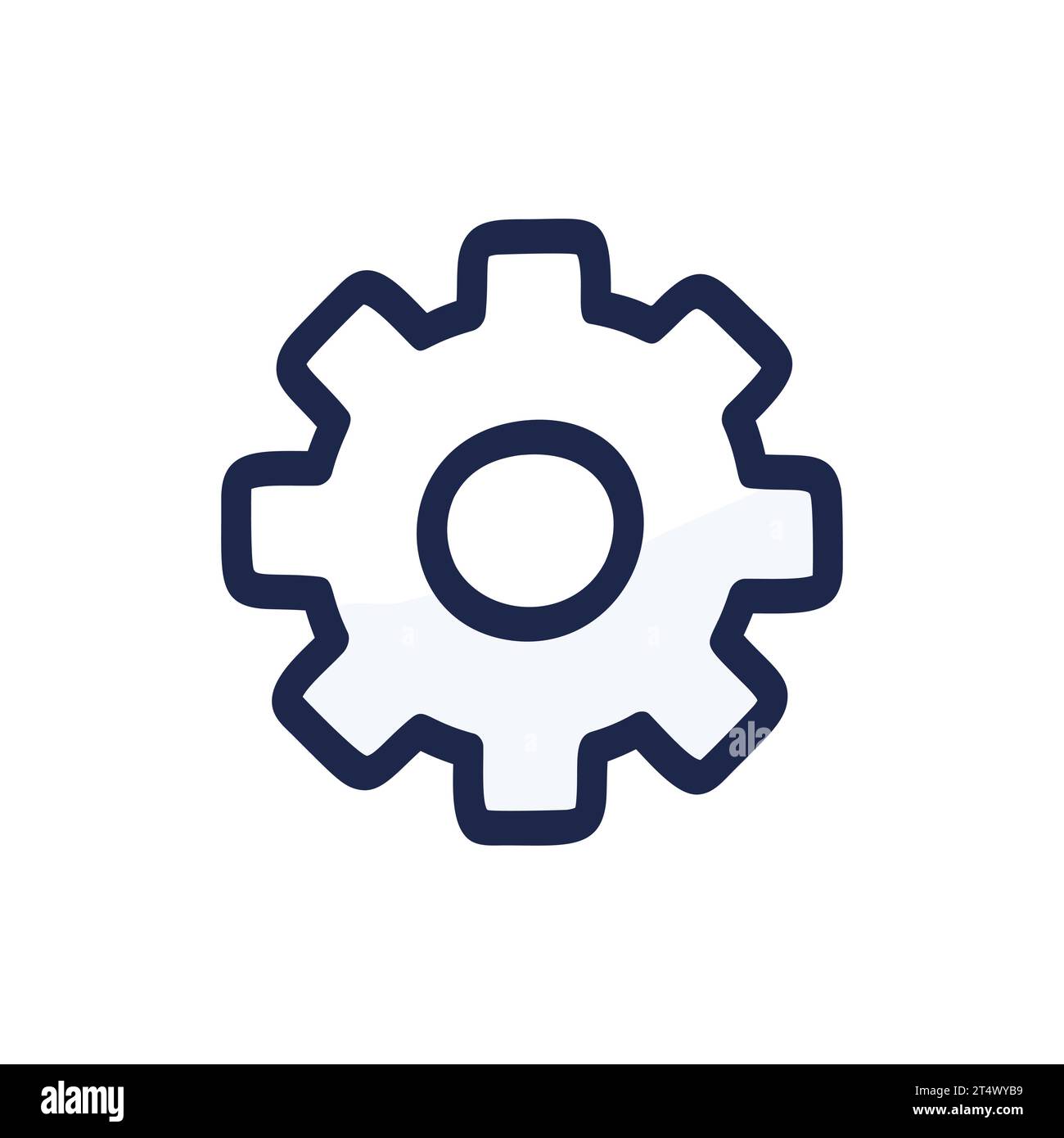 Gear doodle icon cartoon hand drawn style outline Vector Image Stock ...