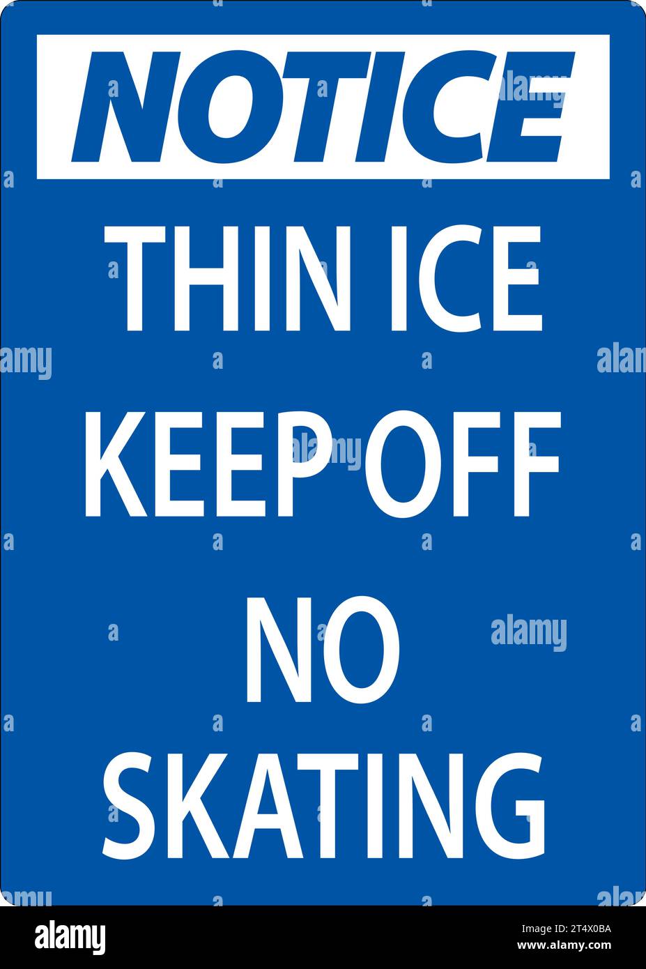 Thin Ice Sign Warning - Thin Ice Keep Off No Skating Stock Vector Image ...