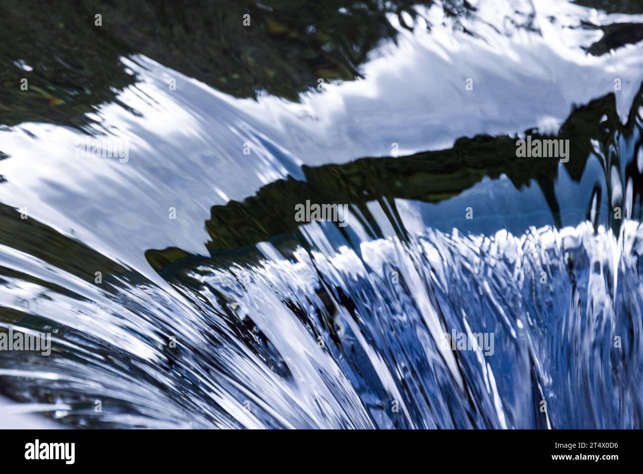 Running water surface with abstract reflections pattern. Natural ...