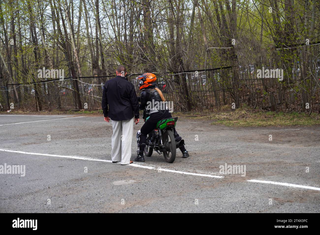Motorbike training school hi-res stock photography and images - Alamy
