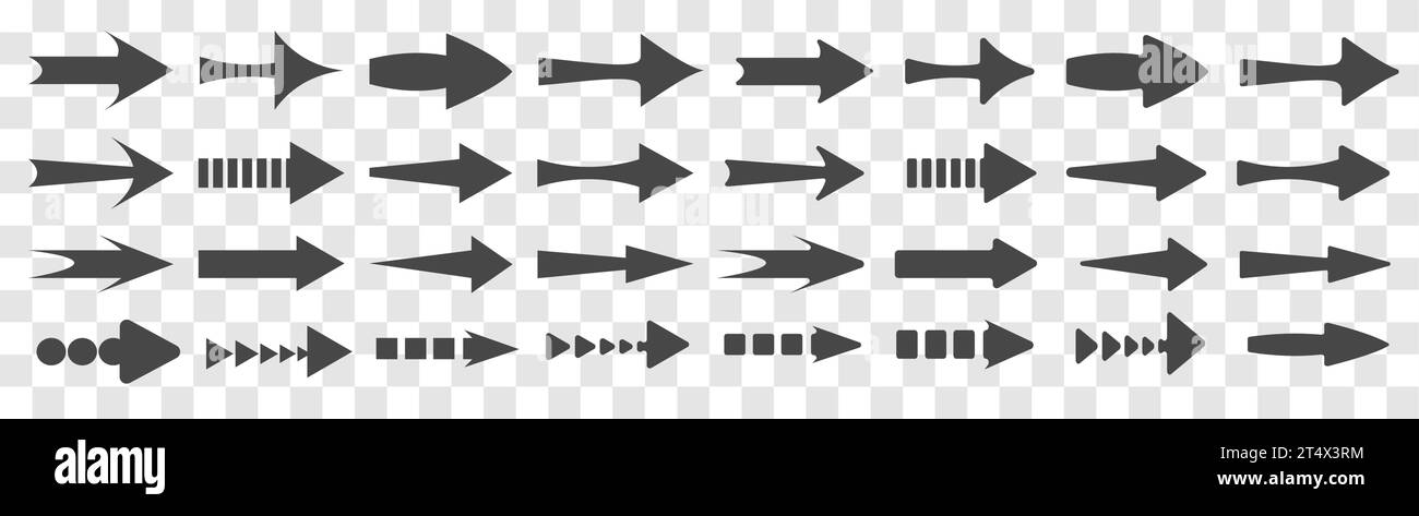 Arrows big black set icons. Arrow icon. Arrow vector collection. Arrow ...