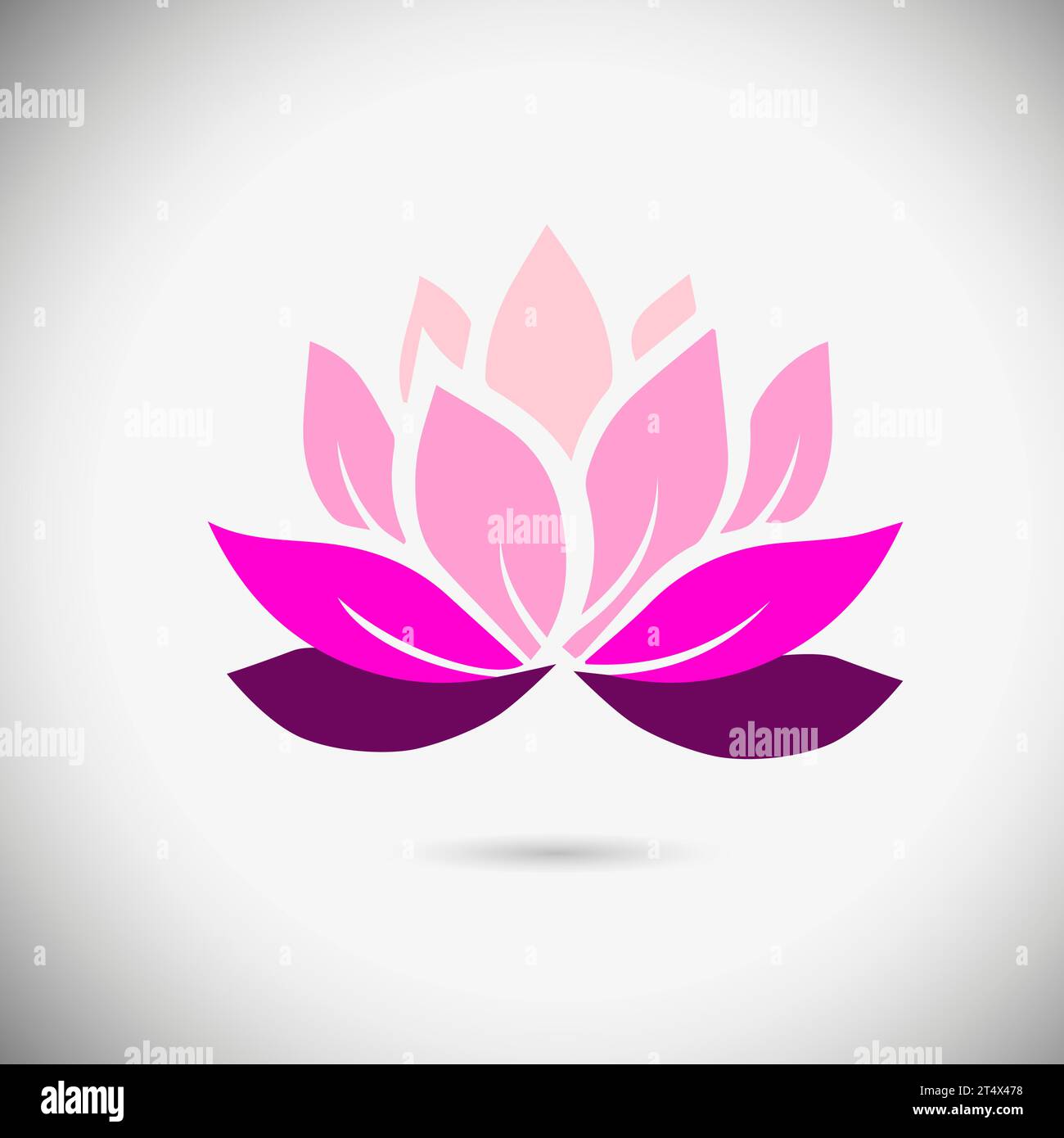 Logo beautiful lotus pink flower. Hand drawing. Not AI, Vector ...