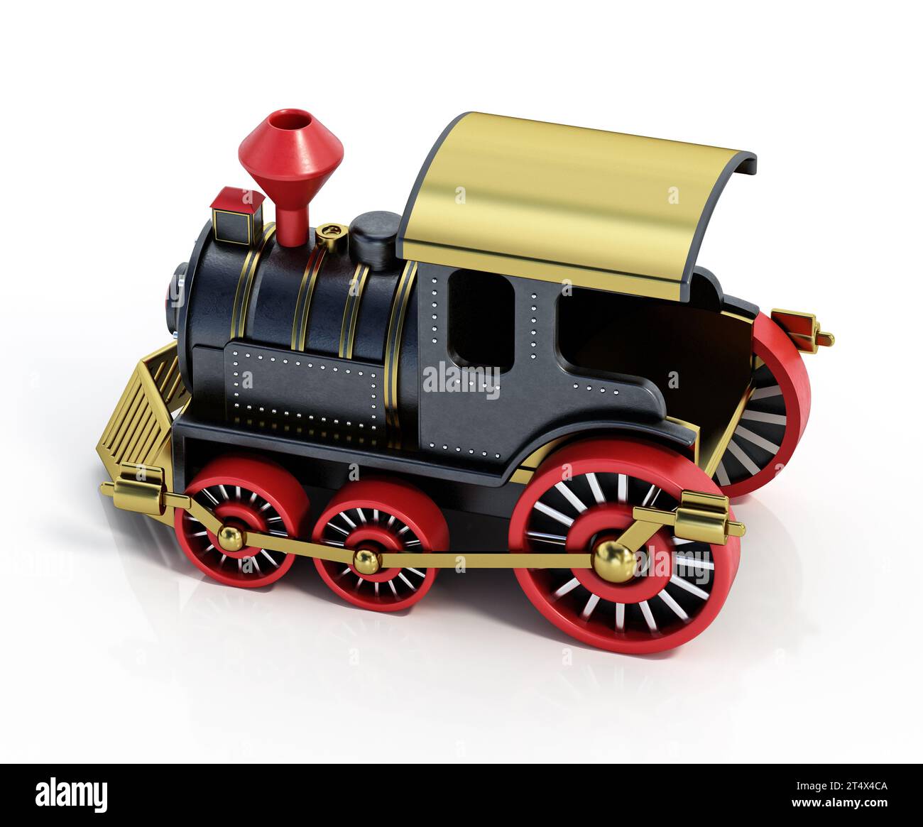 Toy train isolated on white background. 3D illustration Stock Photo - Alamy