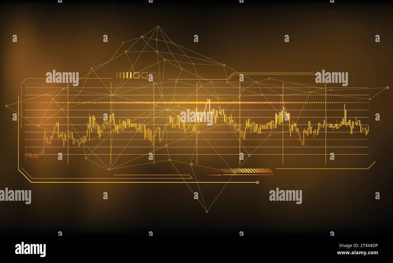 Abstract infographics on a golden background of a stable financial ...