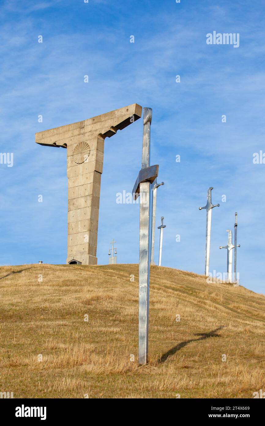 Famous Didgori battle monument with giant swards and sculptures ...