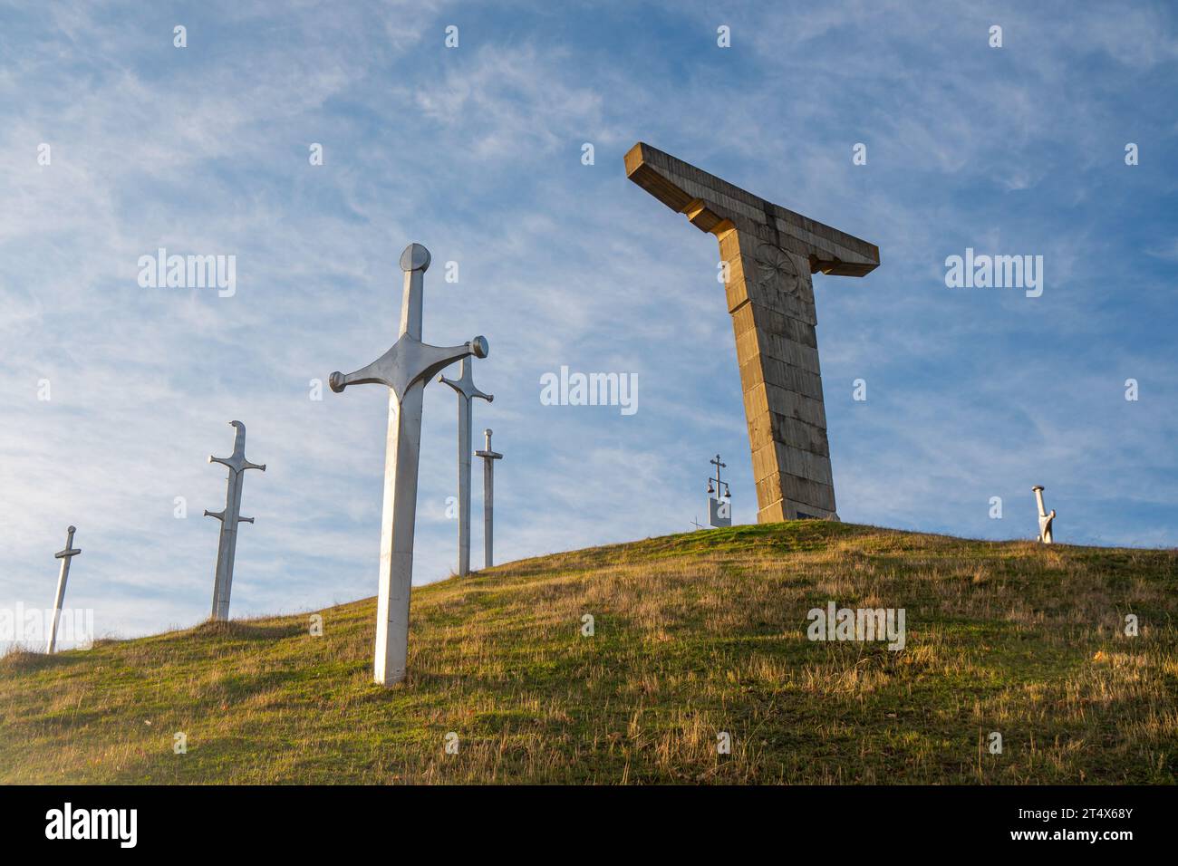 Famous Didgori battle monument with giant swards and sculptures ...