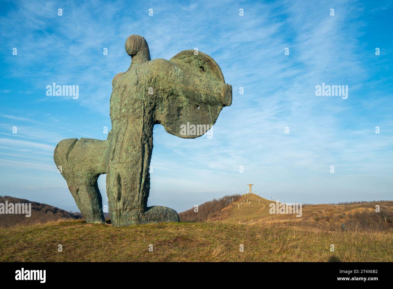 Famous Didgori battle monument with giant soldier sculptures. Georgia ...