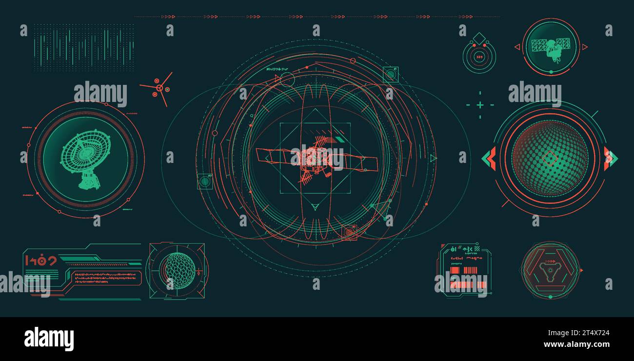 Vector data elements for sci-fi interface infographics Stock Vector Image & Art - Alamy