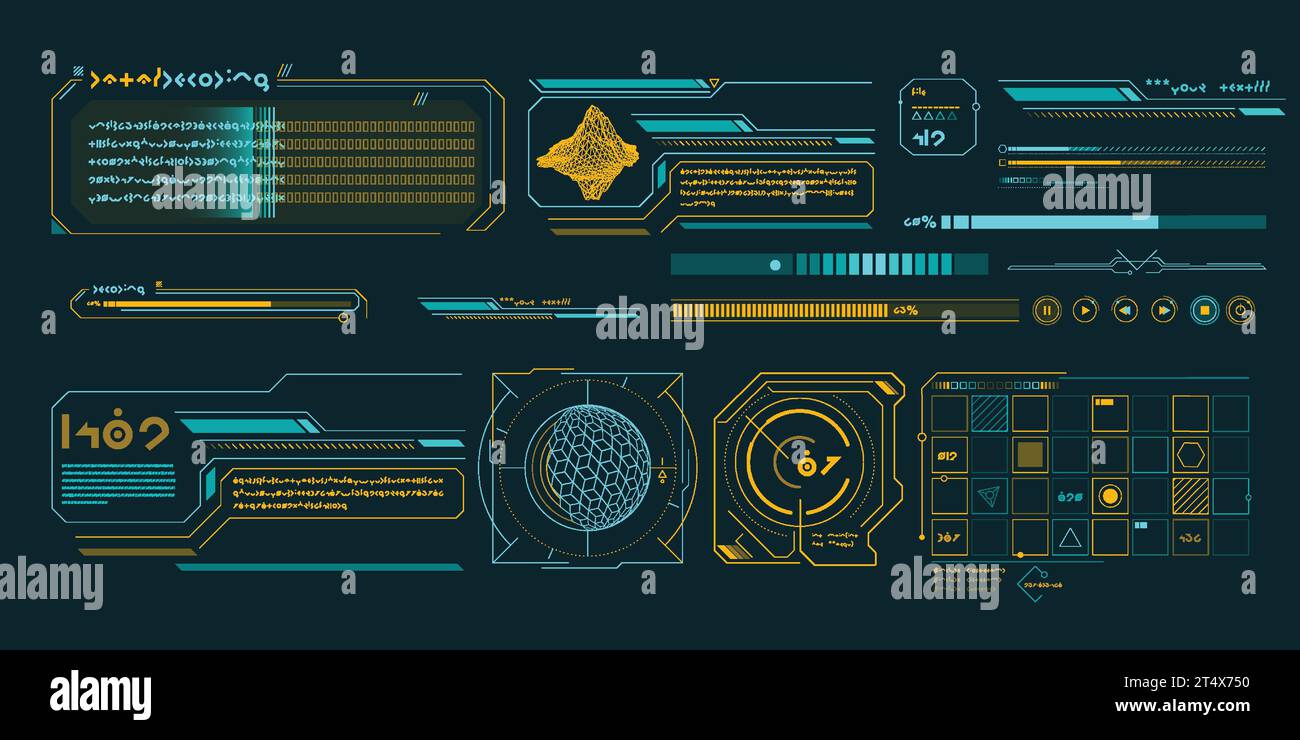 Vector data elements for sci-fi interface infographics Stock Vector ...