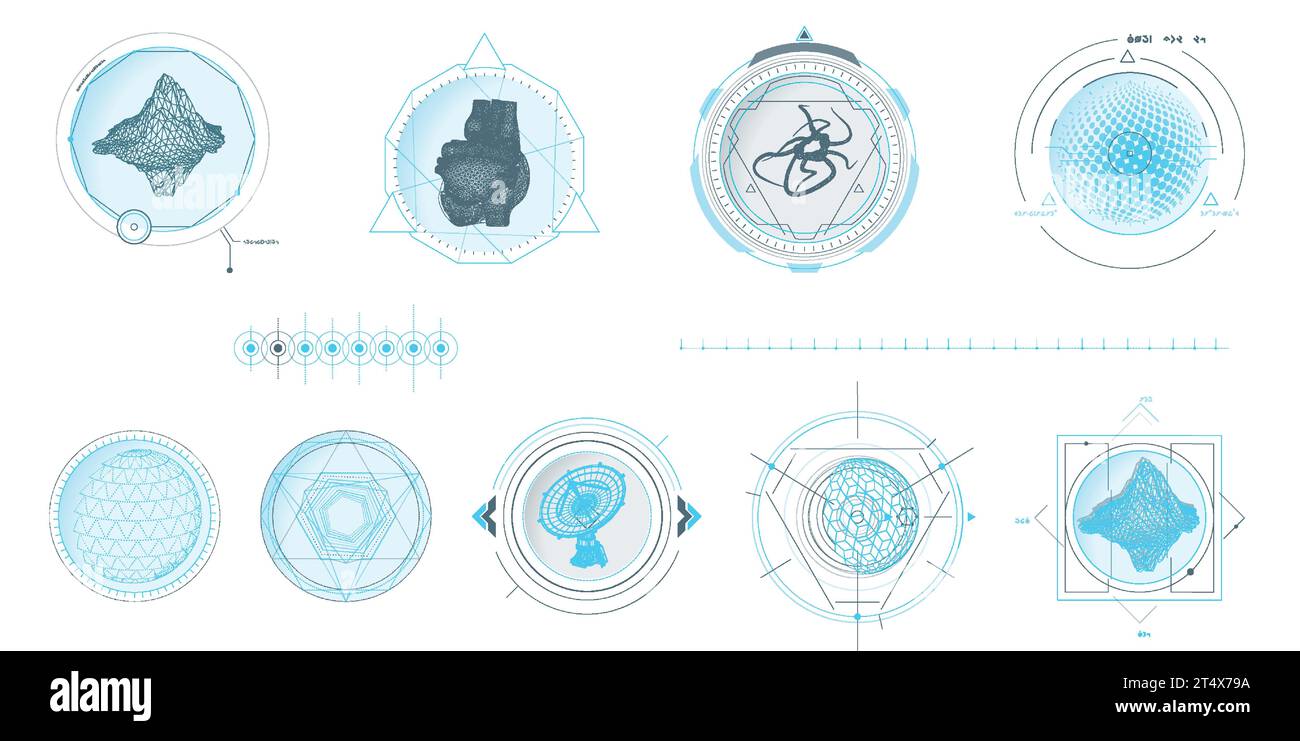 Circular vector infographic elements for sci-fi interface Stock Vector ...