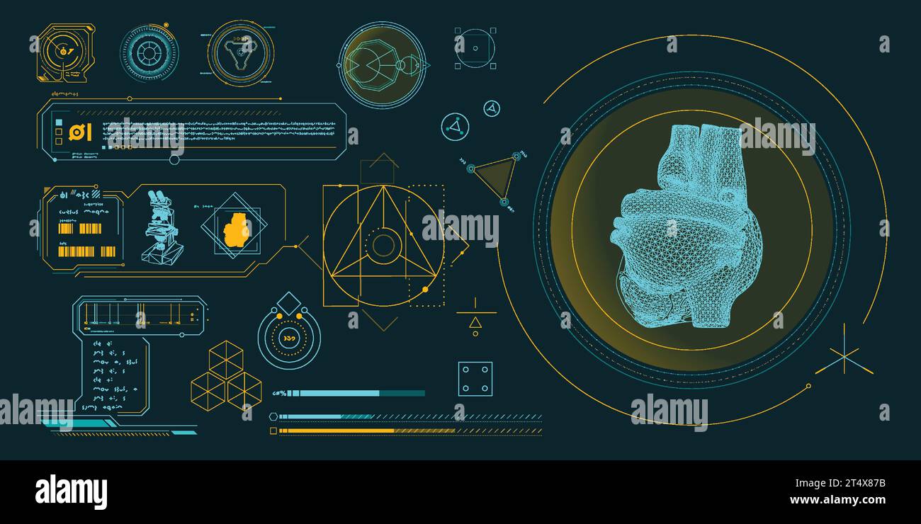 Vector data elements for sci-fi interface infographics Stock Vector ...