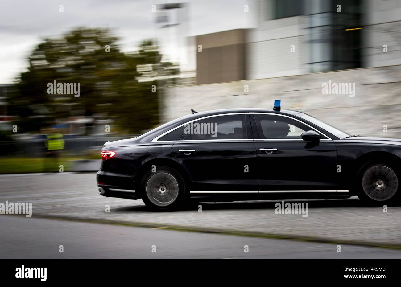 AMSTERDAM - A secured car arrives at the Amsterdam District Court. The ...