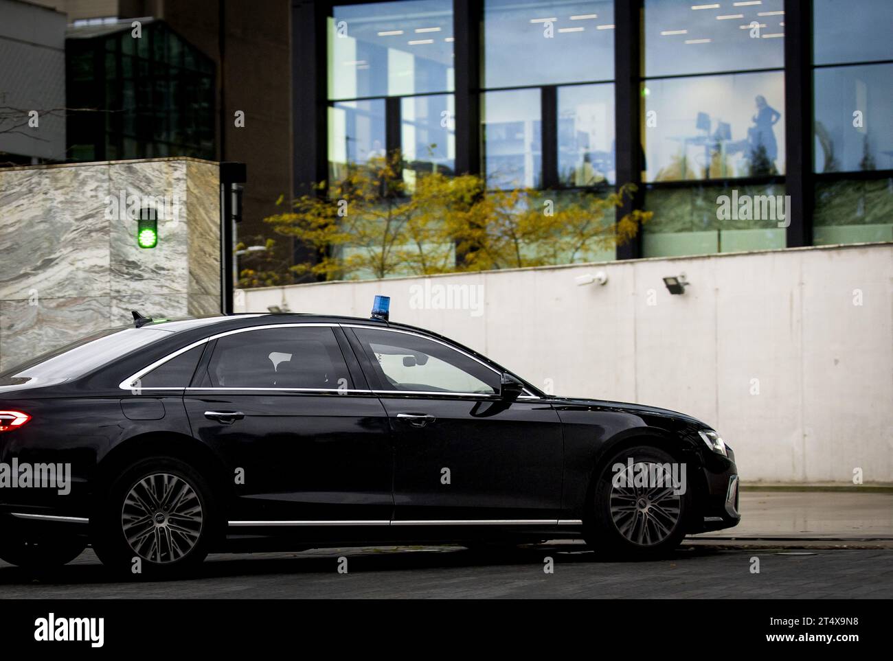 AMSTERDAM - A secured car arrives at the Amsterdam District Court. The ...