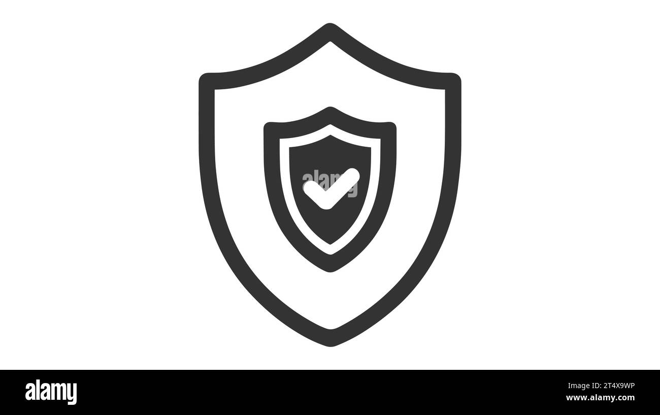 Shield icon with check mark symbol. Vector Shield icon. Black security ...