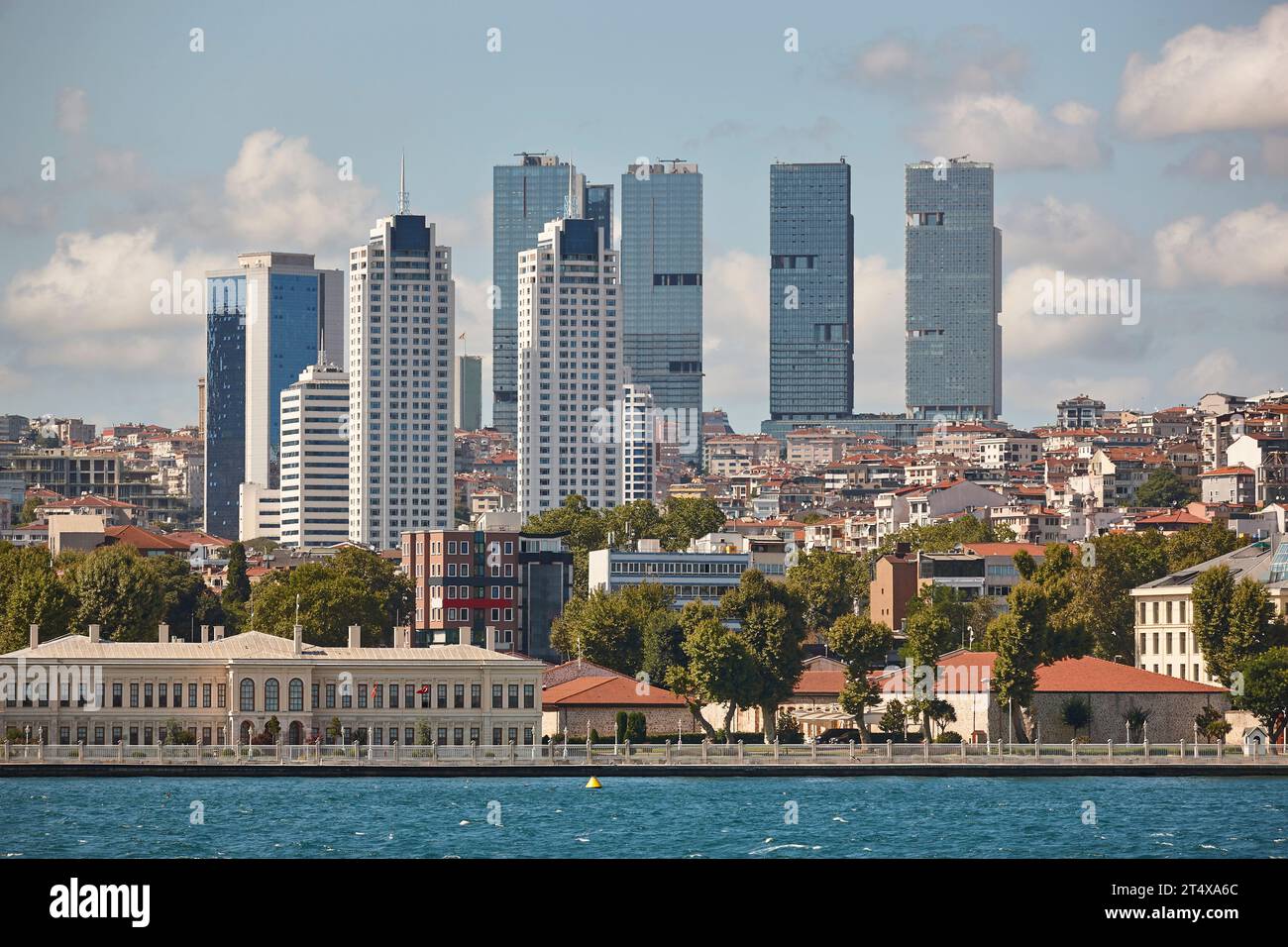 Modern Istanbul skyline and bosphorus strait. Turkey. Asia, Europe ...